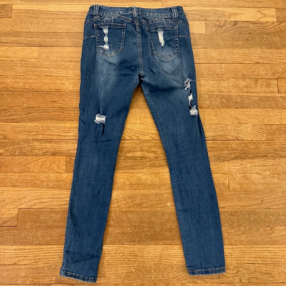 Blue Republic dark wash distressed jeggings juniors size 9 b44 | eBay