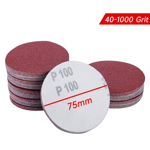 75mm 3" Sanding Discs 40-1000 Grit Hook and Loop Orbital Sander Pads ...
