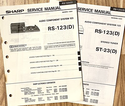 SHARP RS-123 D: Stereo Audio A/V Component System: Service & Repair ...