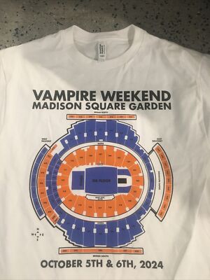 2024 Vampire Weekend Shirt LARGE Madison Square Garden Tour Concert MSG ...