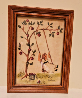 Theorem Painting By Jean Henry- Girl Swinging in Apple Tree | eBay