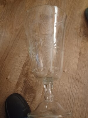Vintage Trumendous Crystal Star Etched Trumpet Umbrella Vase 18" Tall ...