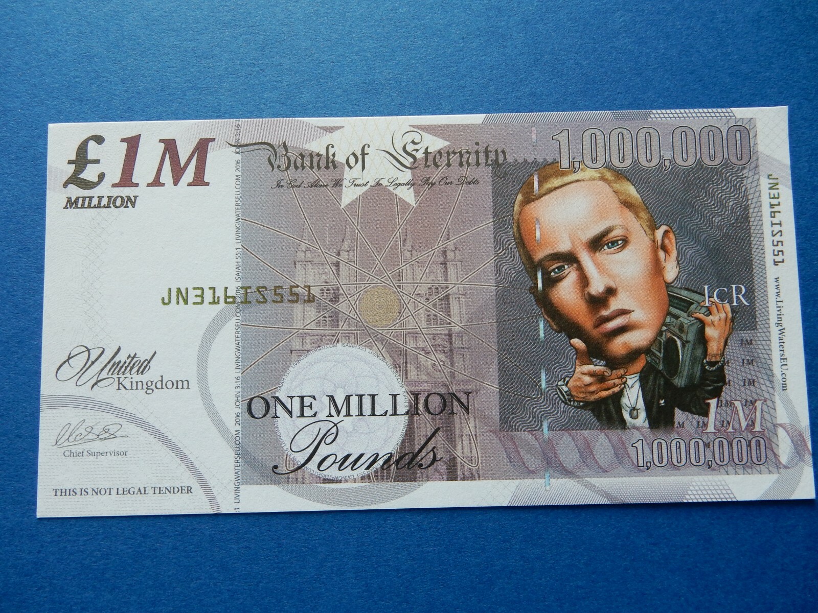 One Million Note EMINEM Fantasy Bills Novelty 1,000,000 USA Gift ...