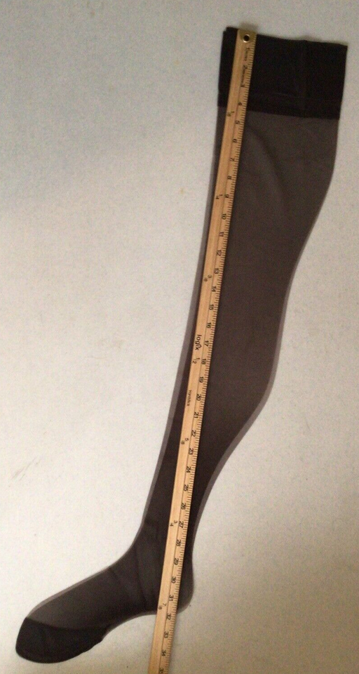 1 Pair Vintage Nylon Reinforced Toe Dark Taupe Thigh High Stockings ...