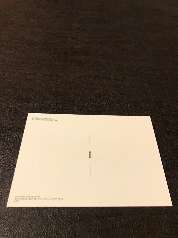 NEW 6 X 4 MUSIC UNPOSTED POSTCARD - CHUBBY CHECKER - 1961 .........SLOT ...