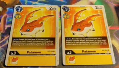 x2 Digimon PATAMON EX1-024 Yellow Uncommon Card TCG | eBay
