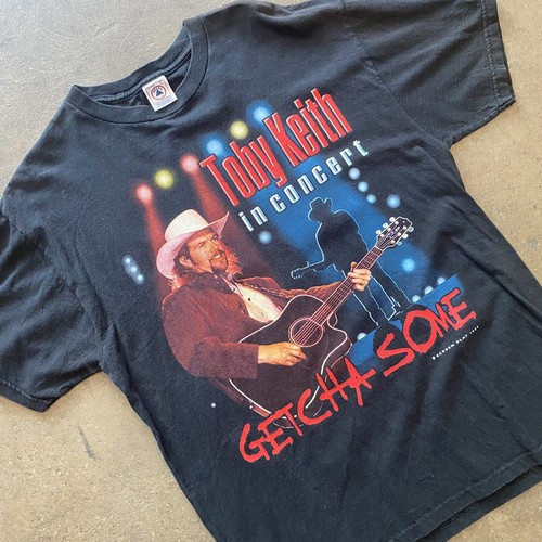Vintage 90s Toby Keith “Getcha Some" Black T Shirt Size L Band Tee | eBay