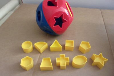VTG Tupperware Shape Sorter Ball Red & Blue Complete Classic Tupper Toy ...