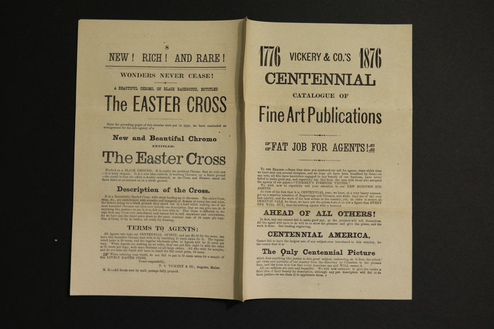 Maine: Augusta 1876 Vickery Fine Art Publishing Advertising Papers ...