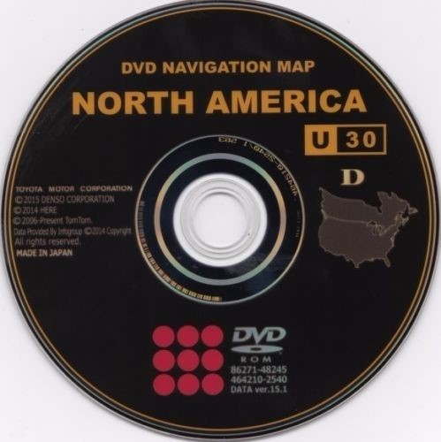 Newest Gen 4 Lexus Toyota GPS Navigation Map Update DVD Version U30 v ...