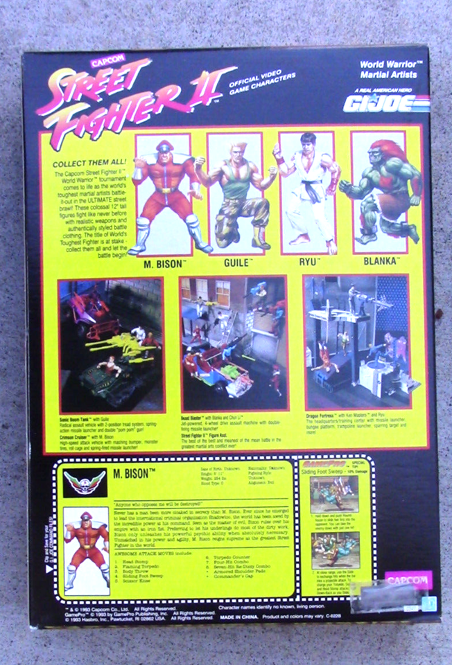 1993 GI JOE Street Fighter Action Figure Lot NIB RYU GUILE M. BISON ...