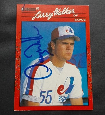LARRY WALKER HOF ROCKIES AUTOGRAPHED SIGNED 1990 DONRUSS ROOKIE ...