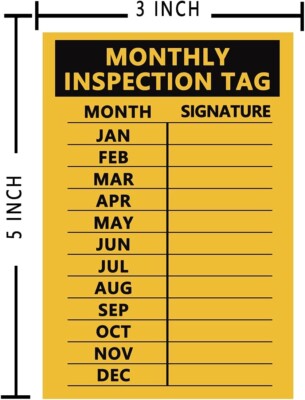 🔥🧯100-5"X 3"VINYL ADHESIVE MONTHLY INSPECTION TAGS FIRE EXTINGUISHER ...