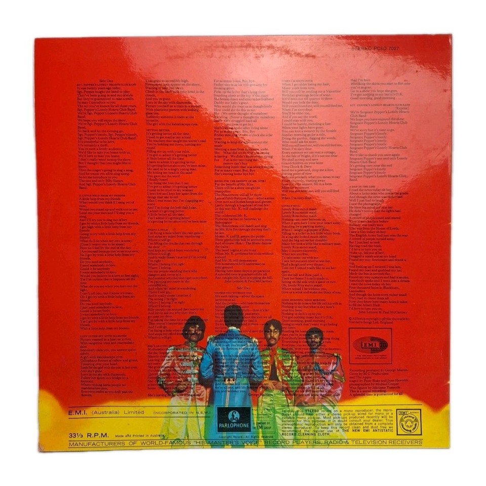 Vintage Beatles Sgt Peppers Lonely Hearts Club Band VINYL ALBUM ...