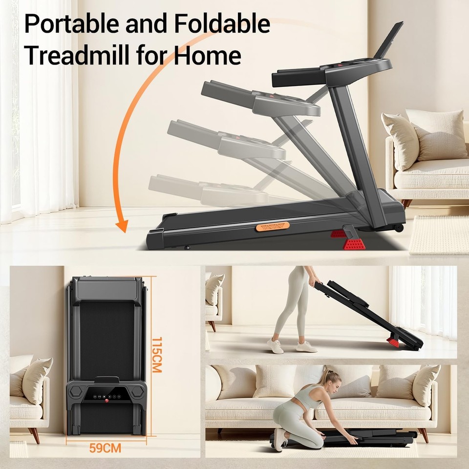 3-In-1 Treadmill,15% Incline Treadmills for Home, Foldable Treadmills ...