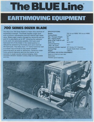 Ford The BLUE Earthmoving Equipment 700 dozer blade brochure | eBay ...