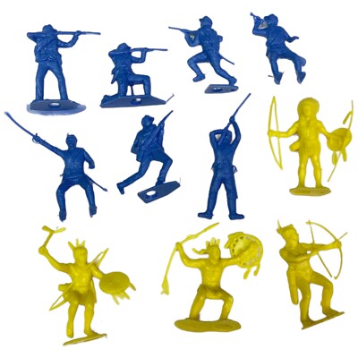 Indians Cowboys Figure Lot Toy Soldiers Plastic Army Men Fort Apache ...