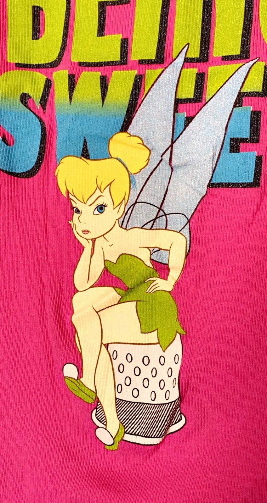 disney Vintage Tinkerbell bad at being sweet womens P… - Gem