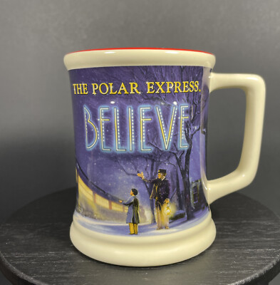 The Polar Express BELIEVE Ceramic Mug 3-D Design Hot Chocolate Coffee ...