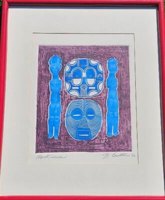 NATHANIEL BUSTION 1983 ORIGINAL MONO COLLAGRAPH MASK SERIES | eBay