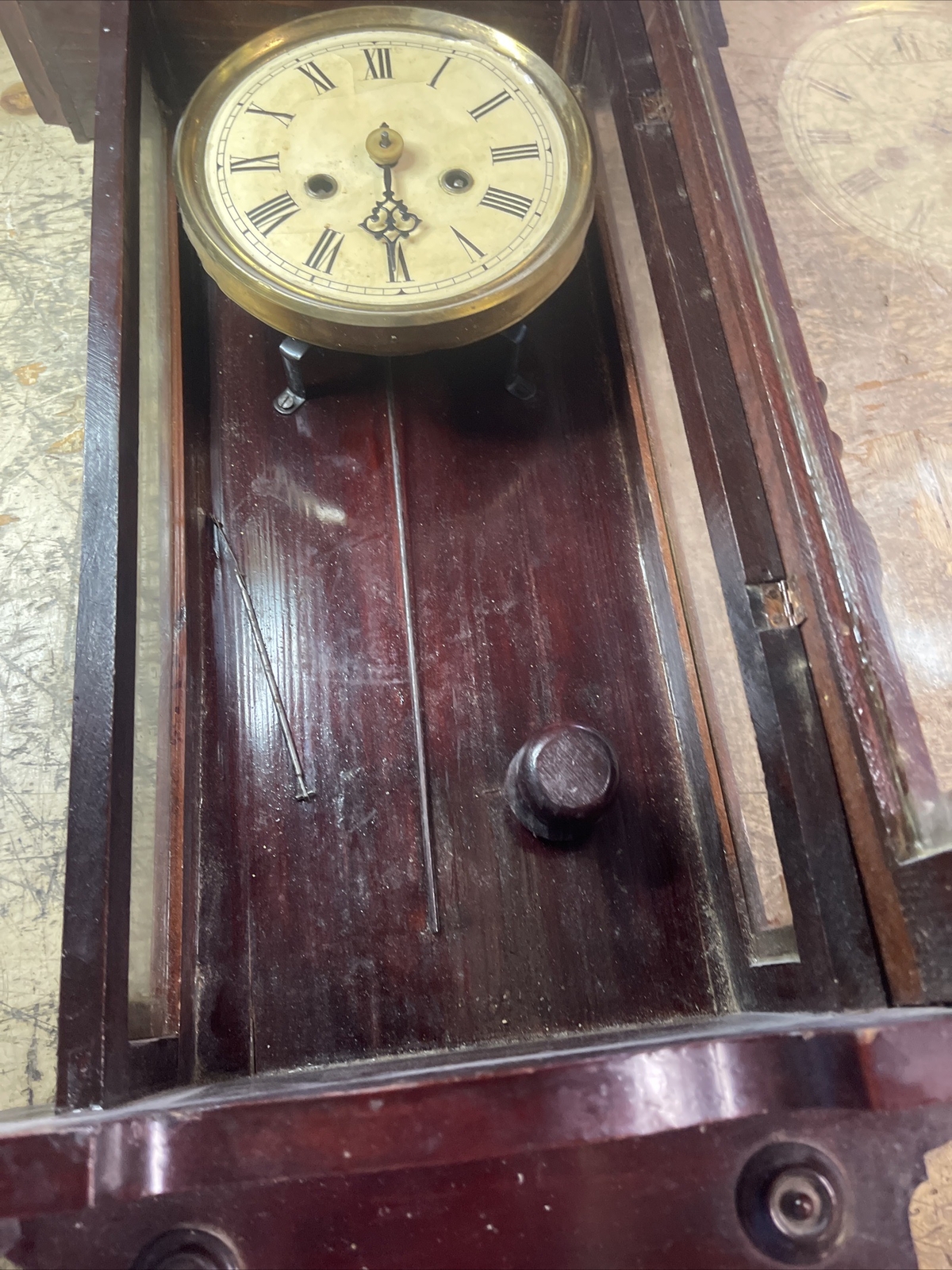 Antique Vintage DRGM German Wall Clock For Parts Repair | eBay