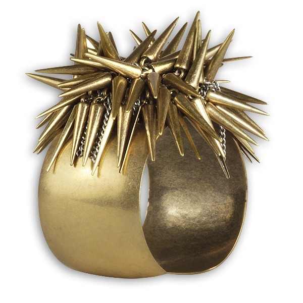 Sparo Gold Spiky Spikes Antique Plating Silver Chains Fashion Cuff ...