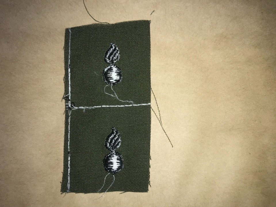 US ARMY OFFICER OD GREEN ORDNANCE COLLAR PATCH INSIGNIA CAMO BDU SHIRT ...