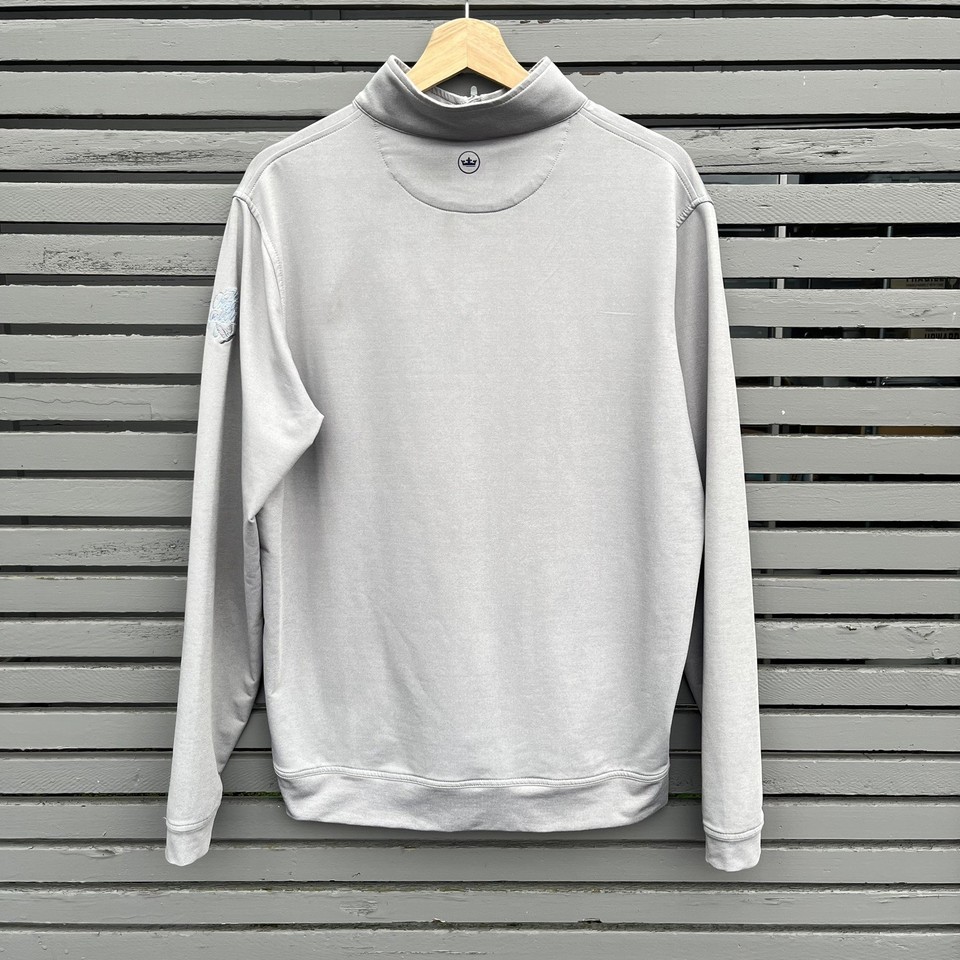 Peter Millar Men’s Performance Gale Gray 1/4 Zip Pullover Polyester ...