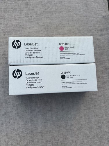 LOT OF 2 GENUINE HP 304A BK/M TONER CARTRIDGE CC530AC CC533AC **SEALED ...