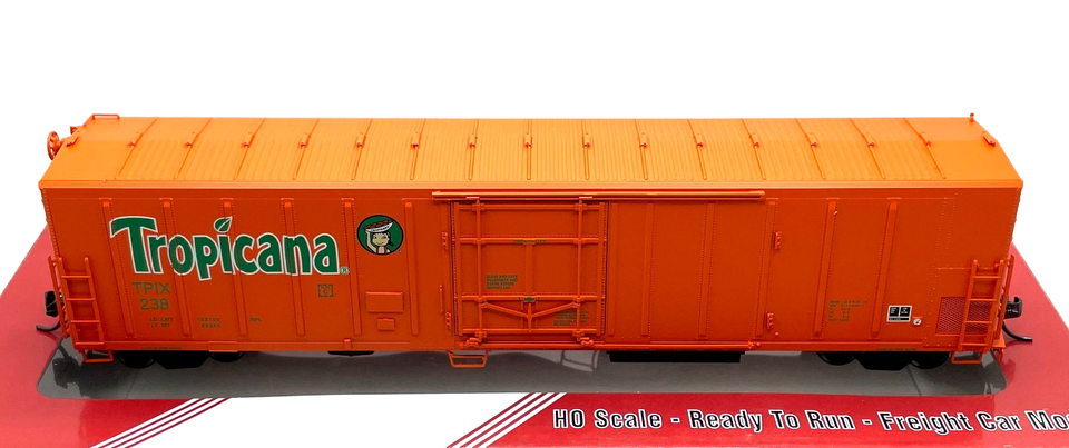 HO RED CABOOSE RR-34818-04 R-70-15 TROPICANA REEFER WITH LEAF OVER I ...