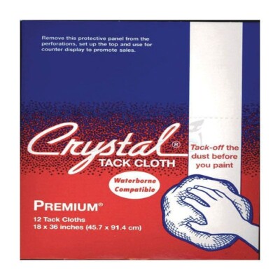 Crystal Brand Premium Tack Cloths 18" x 36" 12 Cloths Per Box Rag Auto ...
