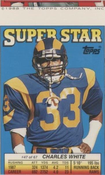 1988 Topps Super Star Sticker Back Cards - Charles White, Mike Munchak ...