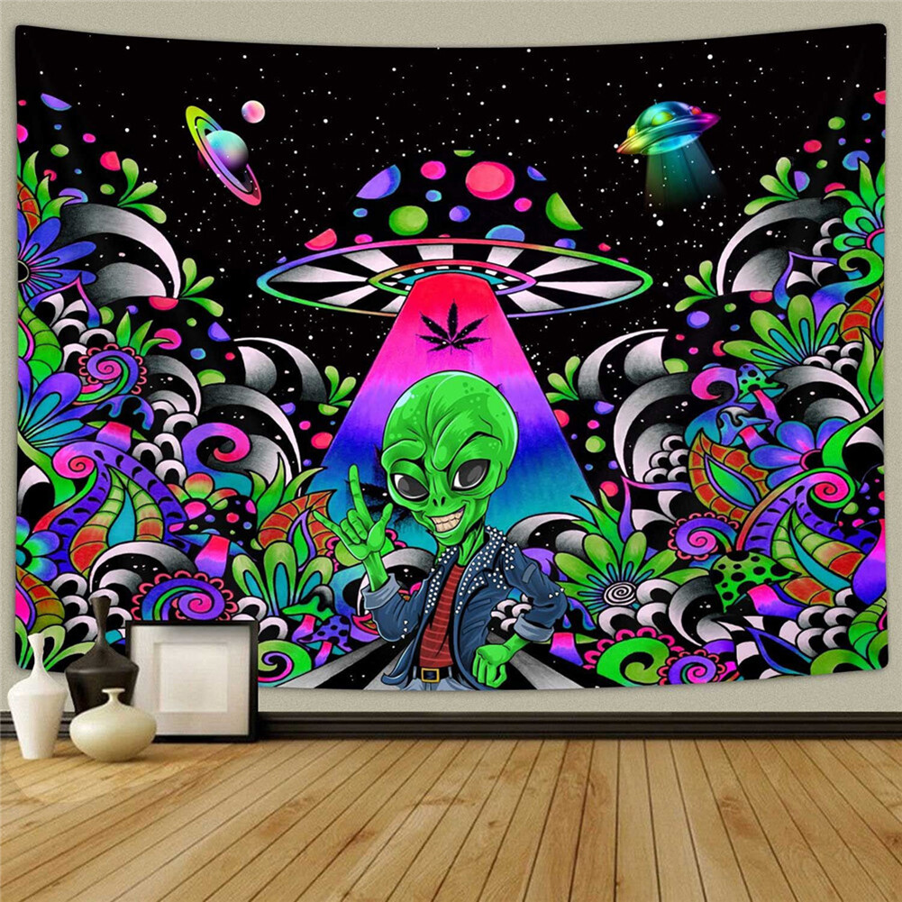 Alien Spaceship Tapestry Wall Hanging Rugs Bedspread Beach Mat Decor ...