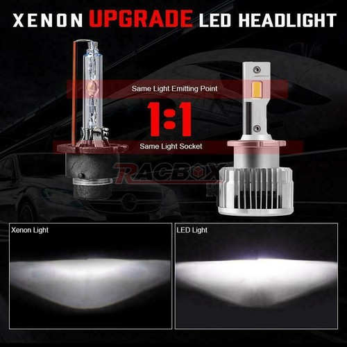 D2S D2R LED Headlight Kit Bulbs 180W 20000LM 6000K White HID Conversion ...