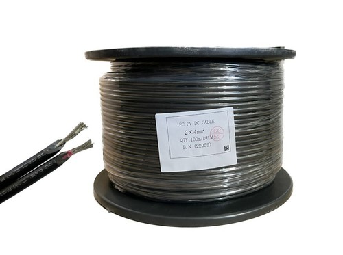 4mm Twin Core Tinned Copper DC Wire 1500V 100 M Roll solar and ...