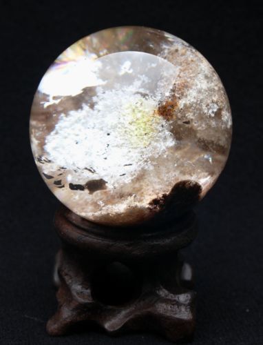 39mm Natural Clear Phantom Crystal Ball SPHERE Quartz Specimen+w ...