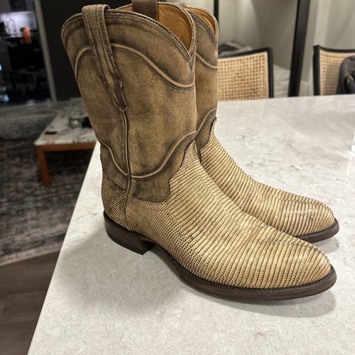 TECOVAS Men's Sz US 11.5D THE NASH Lizard Leather Roper Cowboy Boots ...