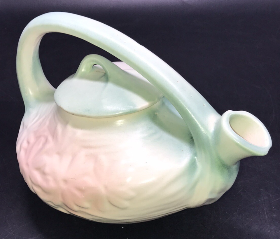 VTG McCoy Pottery Pink & Green Daisy Teapot w/ Creamer & Sugar Bowl Set ...