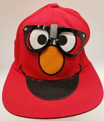Sesame Street Red Elmo Baseball Hat W/ cute Pretend Glasses, Snapback ...