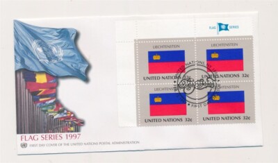 D349187 United Nations New York Bureau FDC Flag Series 1997 ...