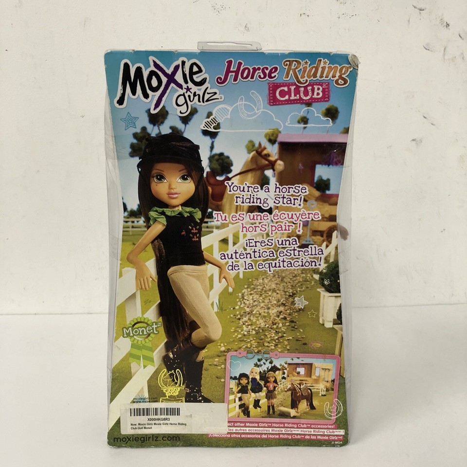 MGA MOXIE GIRLZ Fashion Doll HORSE RIDING CLUB MONET w HELMET RARE Box ...