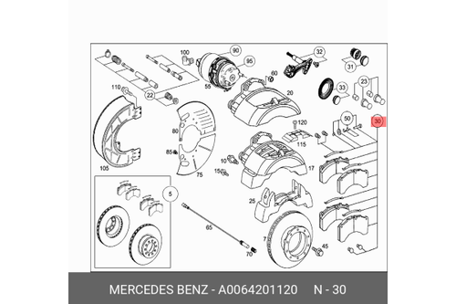 Mercedes-Benz A0074206720 Rear Axle Brake Pad Set for sale online | eBay