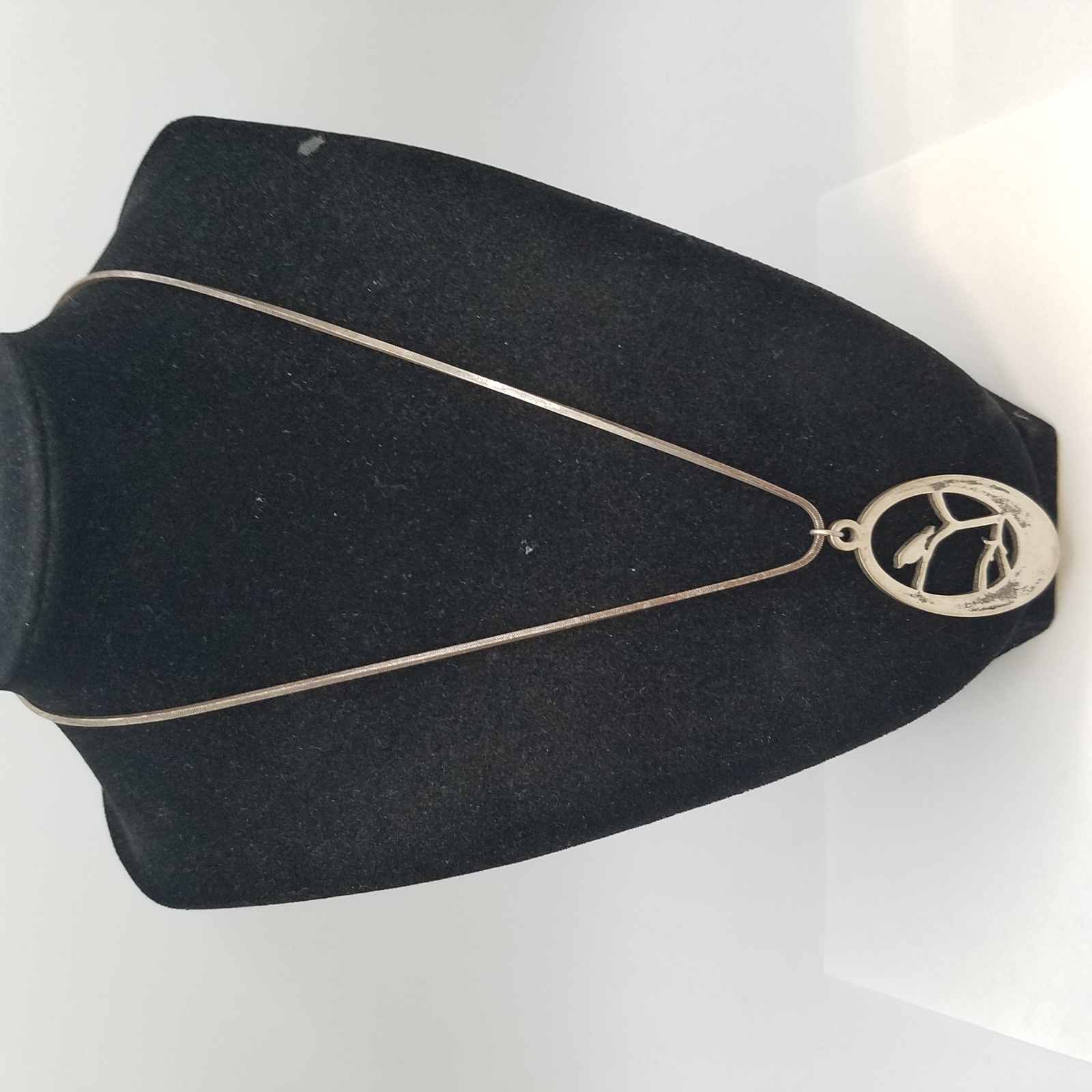 Sterling Silver Bird on a Perch Pendant Necklace 23.5g | eBay