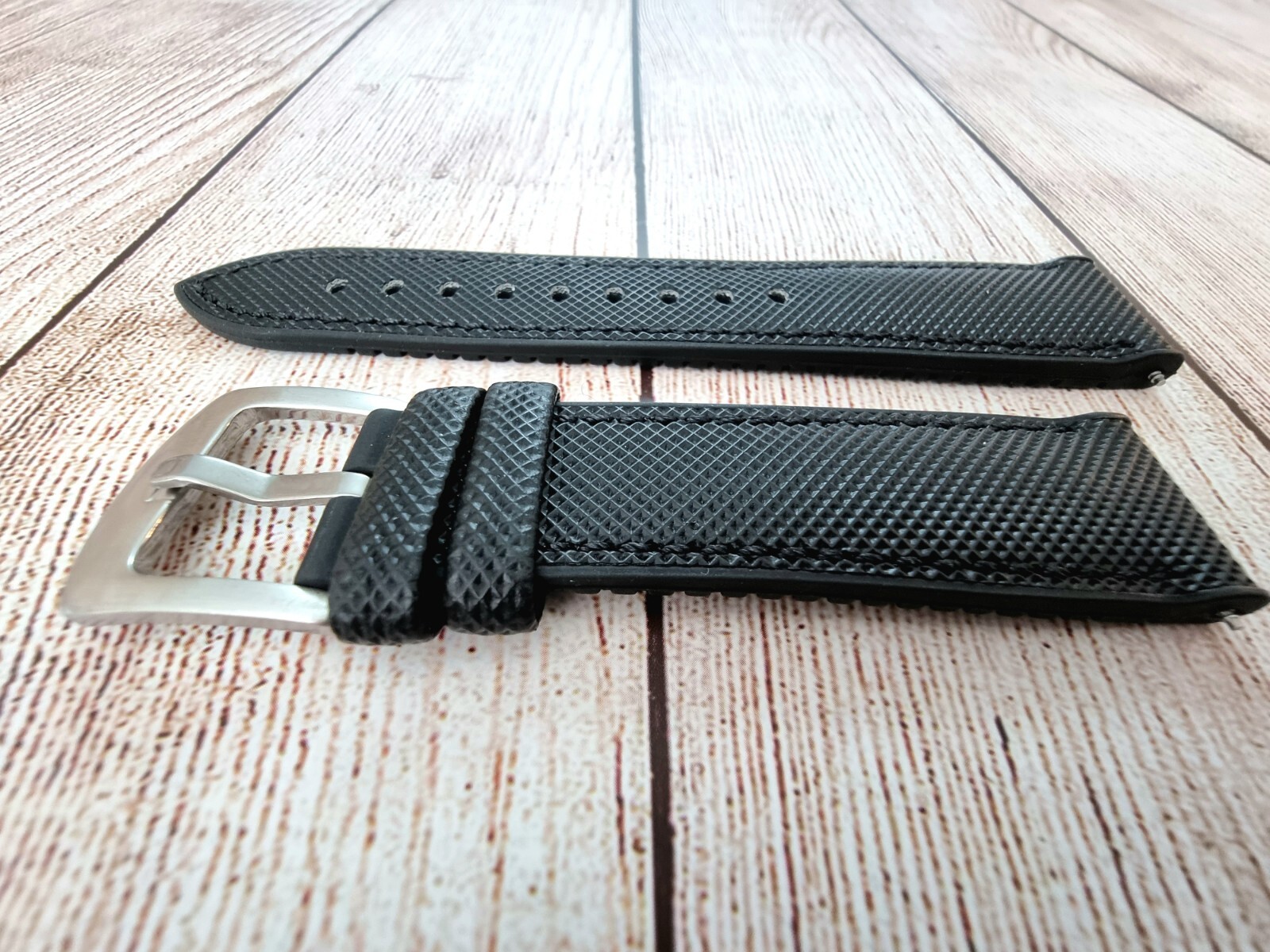 Elite Hybrid FKM Rubber Sailcloth Divers Watch Strap Band 20mm 21mm ...