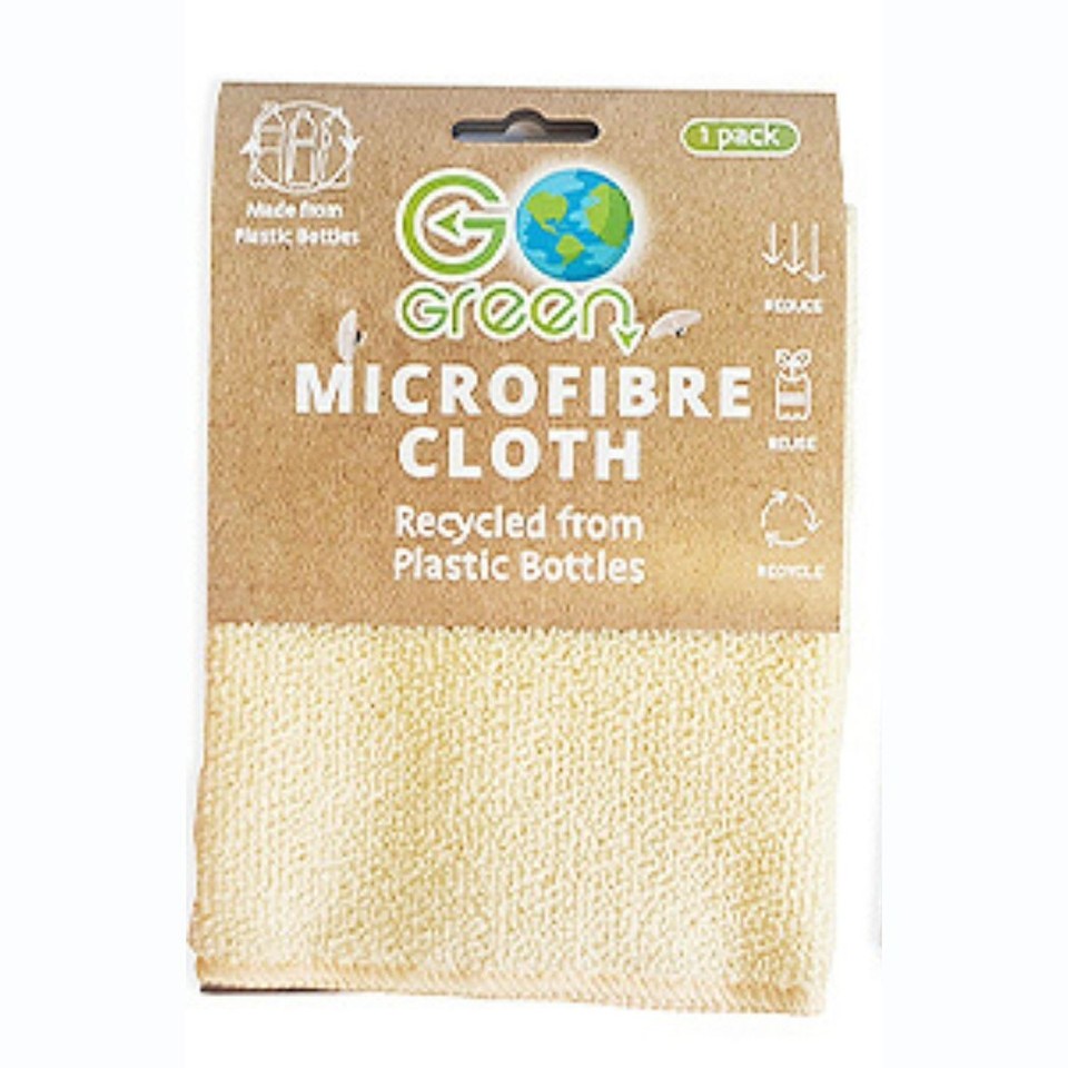 Eco Green Microfibre Cloth Recycled from Plastic Bottles 1 Pack 30cm x ...