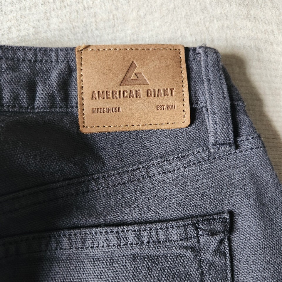 American Giant Jeans Pants Men 27 Black Gray Roughneck Stretch Canvas ...