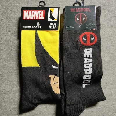 Crazy Socks, Wolverine & Deadpool Marvel Socks, Size 10-13, Great Gift ...
