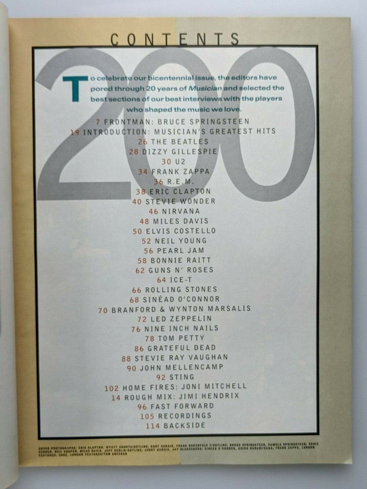 Musician Magazine Special 200th Issue - July, 1995 - Zappa, Cobain ...