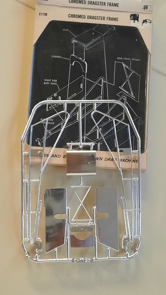 2 Vintage Revell parts pack, chrome Dragmaster Chassis and Competition ...