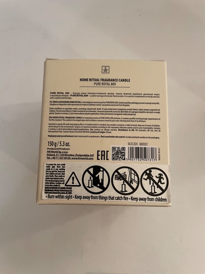 FEDERICO MAHORA HOME RITUAL FRAGRANCE CANDLE PURE 809 150G 5.3OZ NEW IN ...